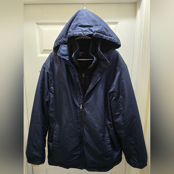 George | Jackets & Coats | George Mens Navy Hooded Jacket Large Used ...